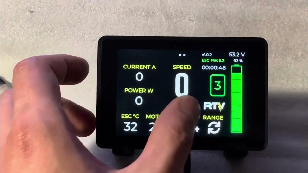 Display for VESC, update v1.0.2 with trip and odometer, new battery level - YouTube