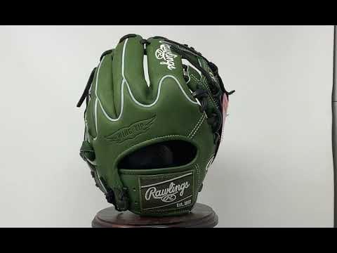 Rawlings Heart of the Hide Military Green Baseball Glove 11.5 Wingtip Right Hand Throw - YouTube