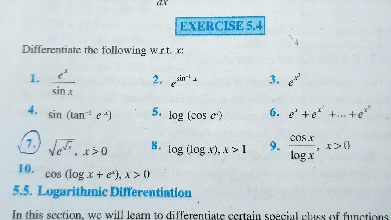 differentiation || class 12th differentiation || class 12th maths ex 5. ...