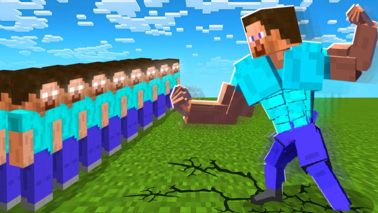1000 Herobrine vs Steve Mutante en Minecraft - YouTube