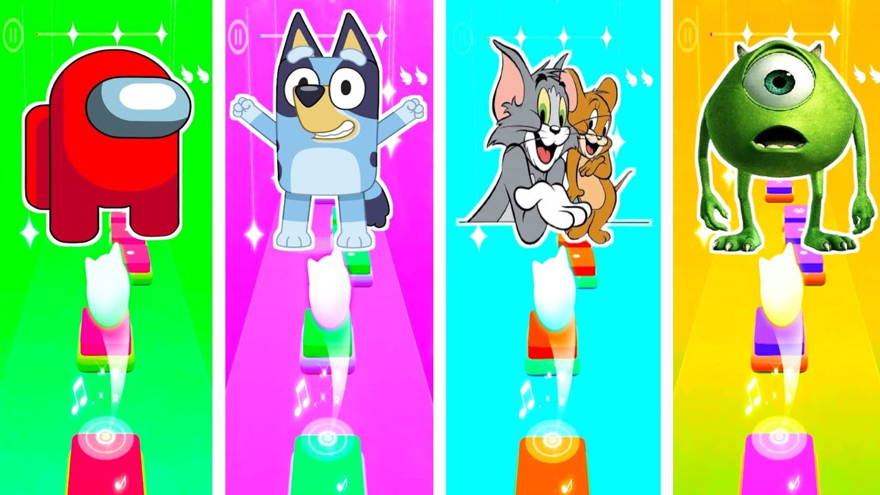 Among Us🔴 Bluey🔵Tom and Jerry ♀️ Monster University 💥 Who Will Win 💥 ...