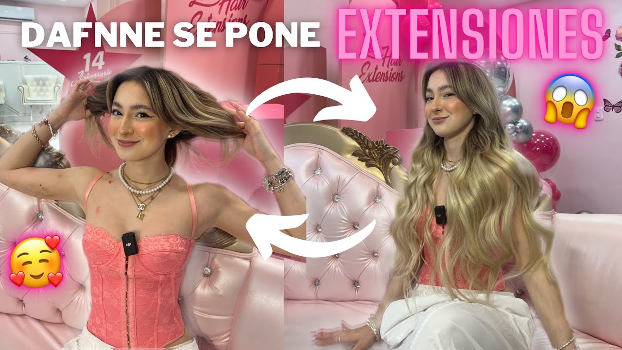 Dafnne se pone extensiones por primera vez 😱 II Hermanas JM - YouTube