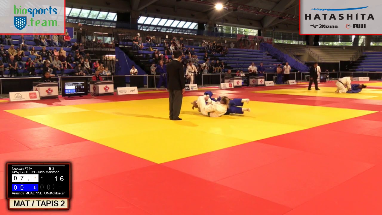 Canadian Open Judo Nationals 2018 F63+ B03 Kirby COTE vs Amanda ...