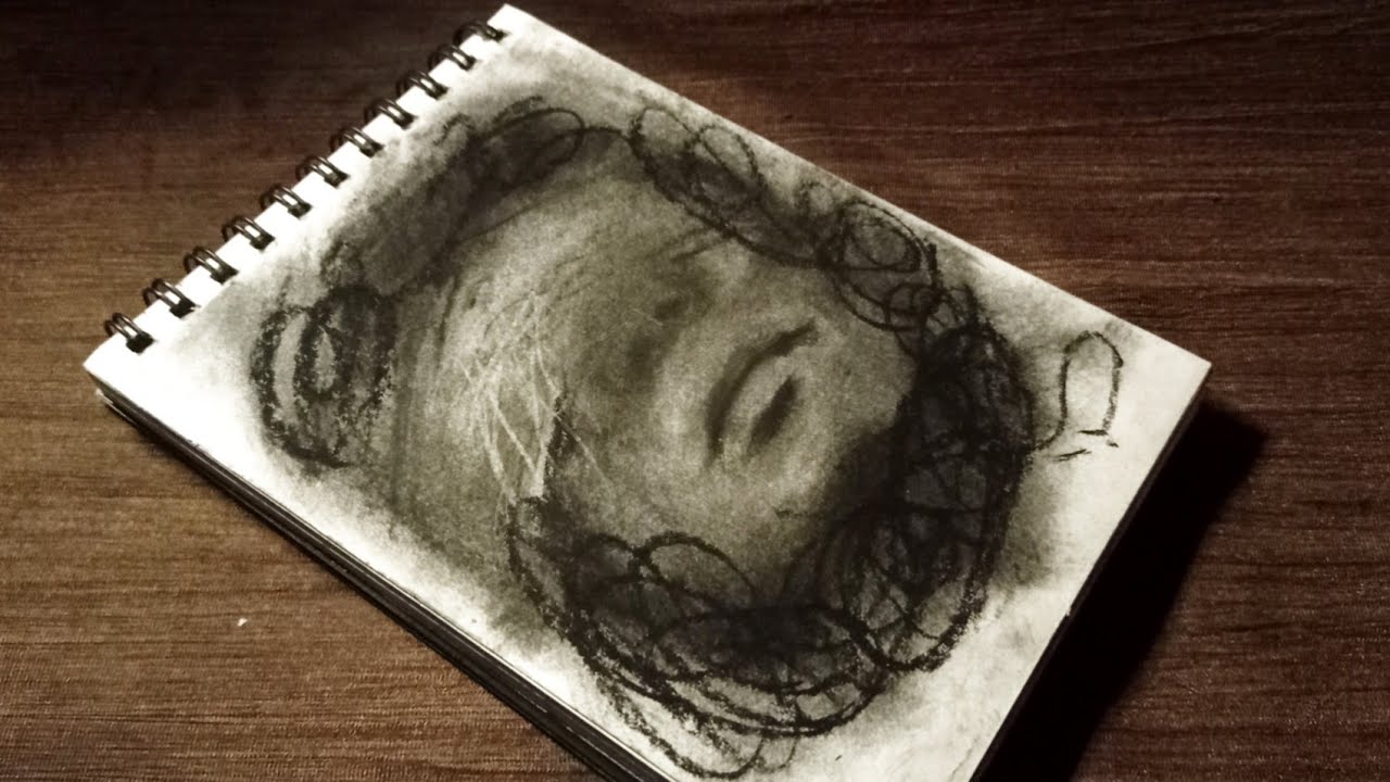 "The art of the unseen 🎭" | charcoal drawing of a blindfolded man ...