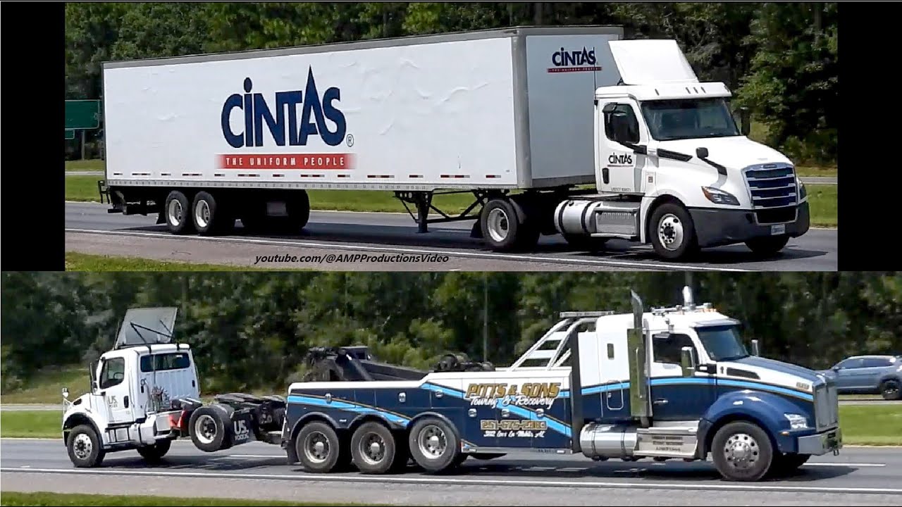Kenworth Wrecker Freightliner Cintas | Truckspotting 81324 - YouTube