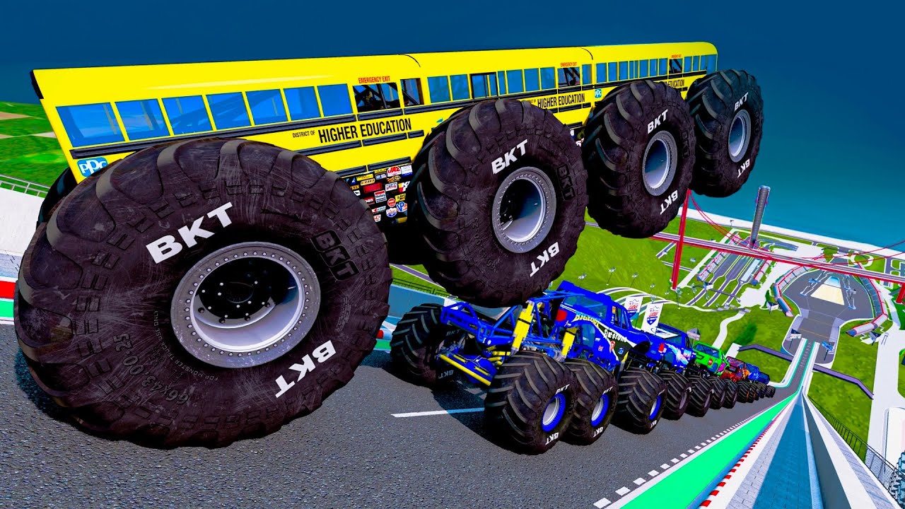 Gravity Defying Monster Truck Car Jumps Unbelievable Stunts! - YouTube