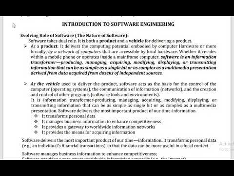 Introduction to Sofware Engineering - YouTube