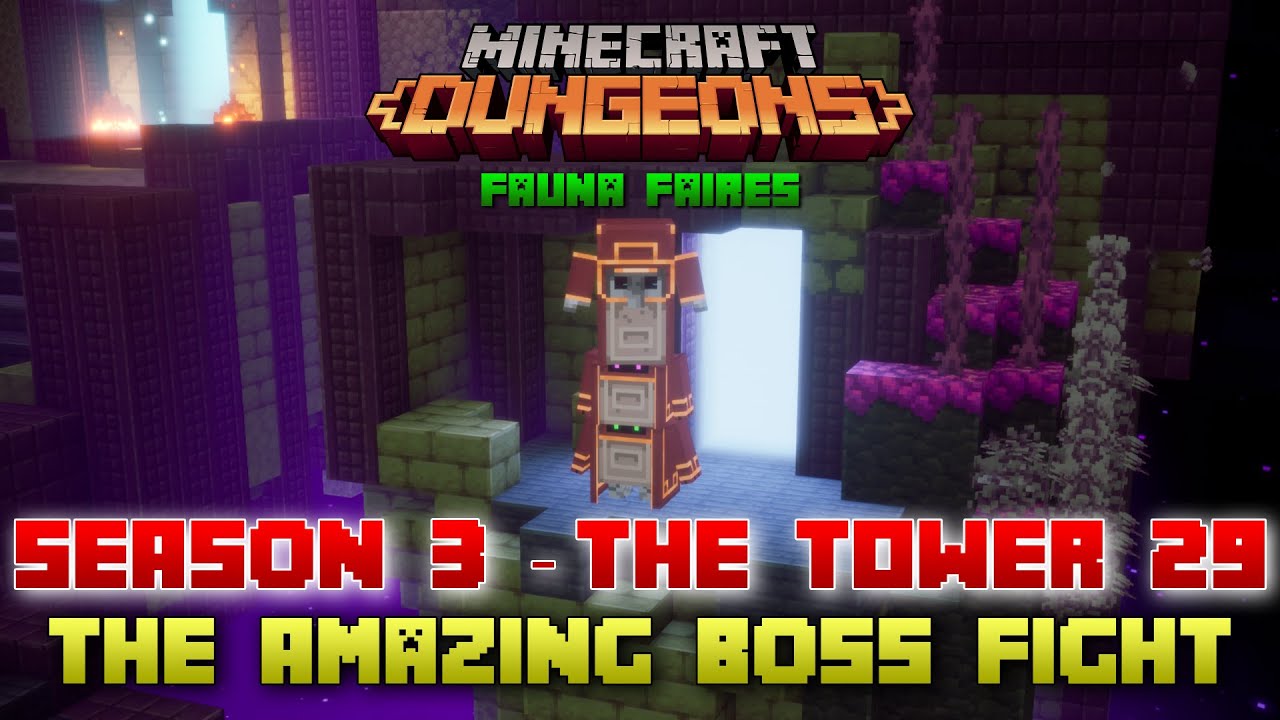 The Tower 29 Amazing Boss Fight, Minecraft Dungeons Fauna Faire - YouTube