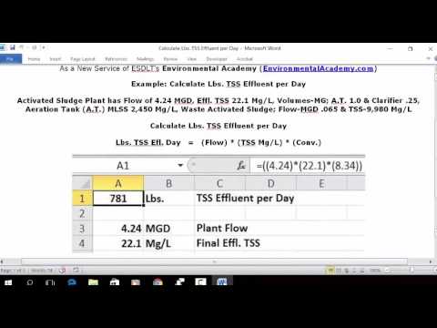 Calculate Lbs TSS Effluent per Day - YouTube