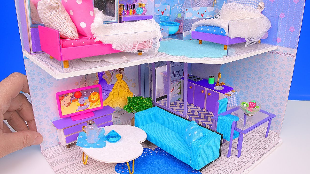 DIY Miniature 4-Room House - YouTube