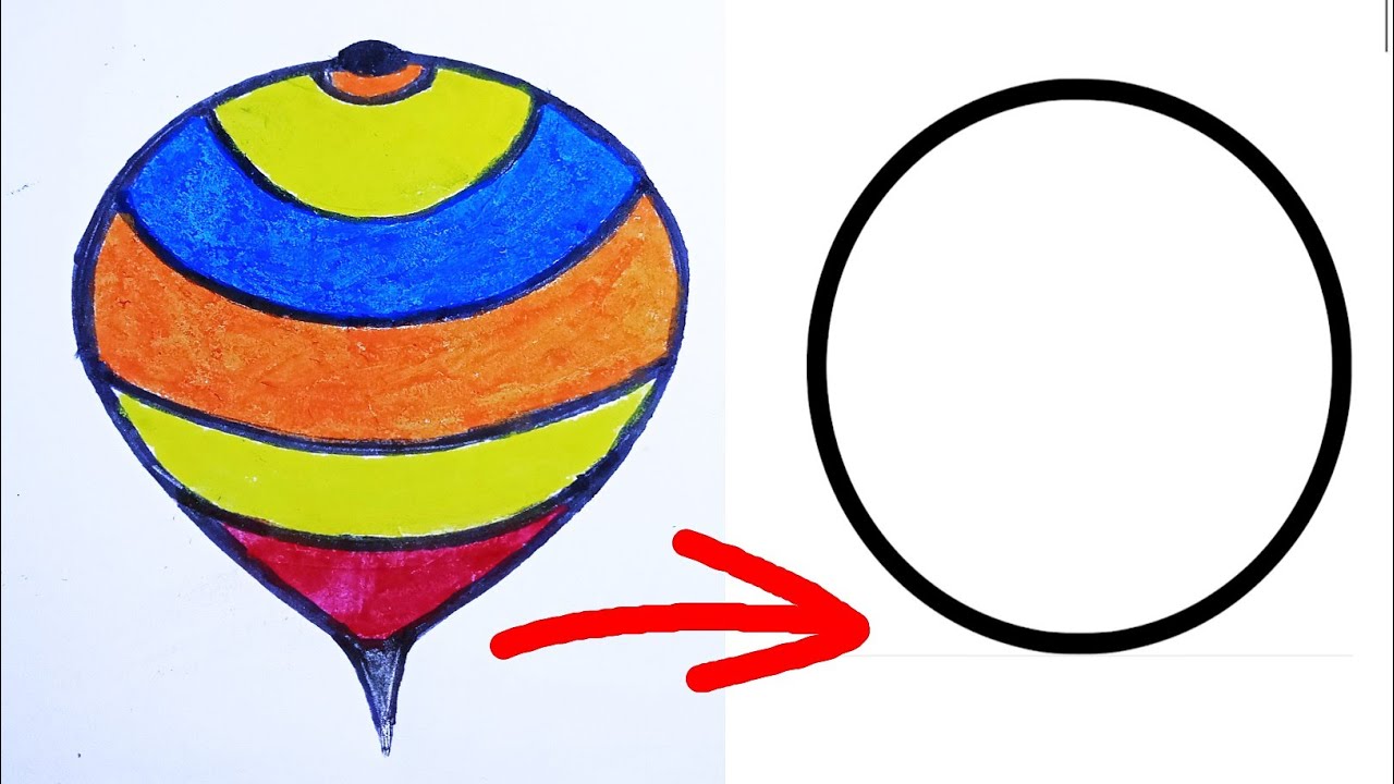 How To Draw A Top Step By Step Easy Drawing/ latim drawing/লাটিম আঁকা ...