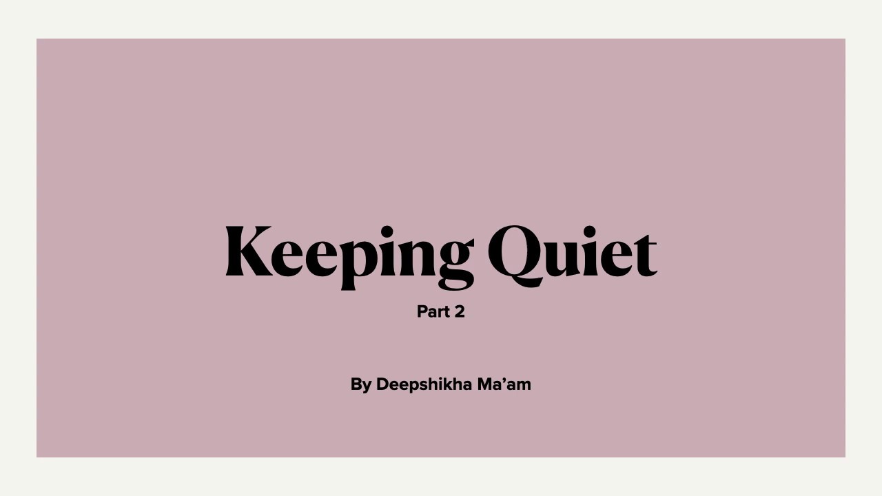 Keeping Quiet #2 - YouTube