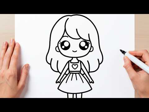 COMO DESENHAR UMA MENINA KAWAII - FÁCIL