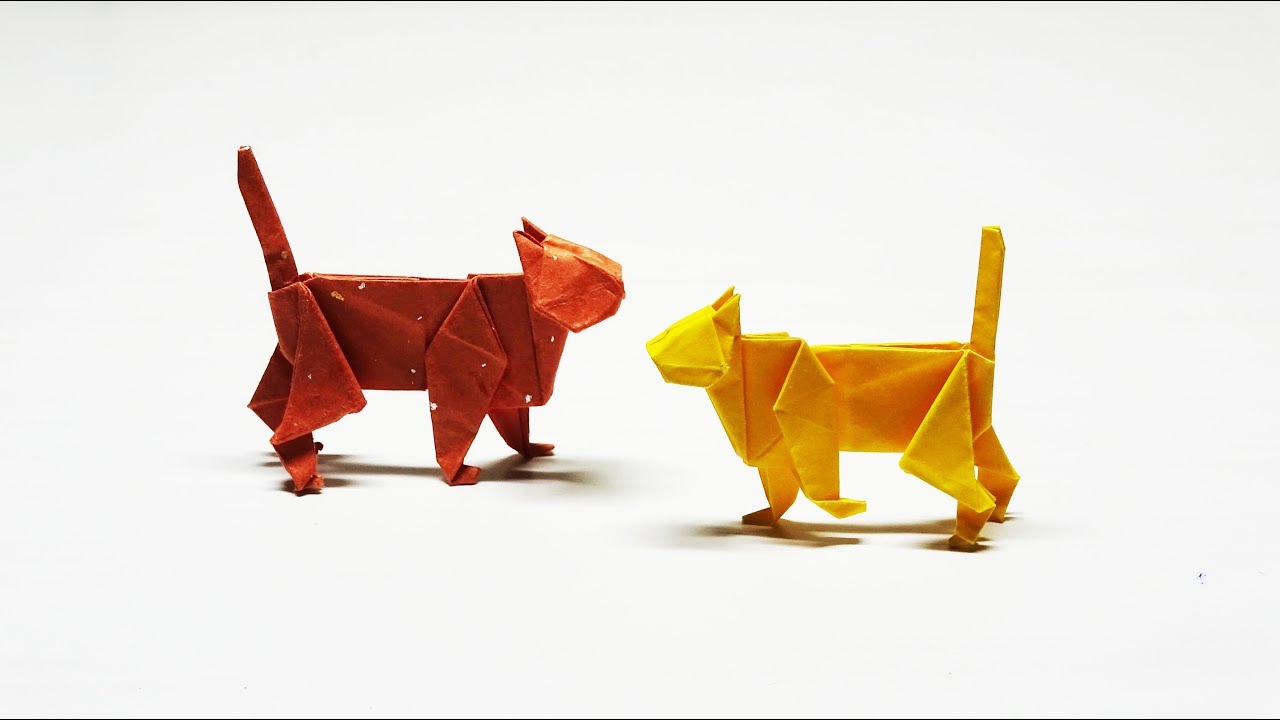 Como hacer un gato de Origami ! - Origami tutorial ( Dificultad ...