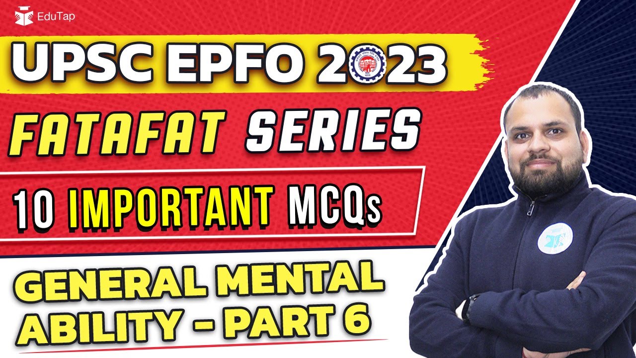 EPFO General Mental Ability Important MCQs | EPFO 2023 Preparation ...