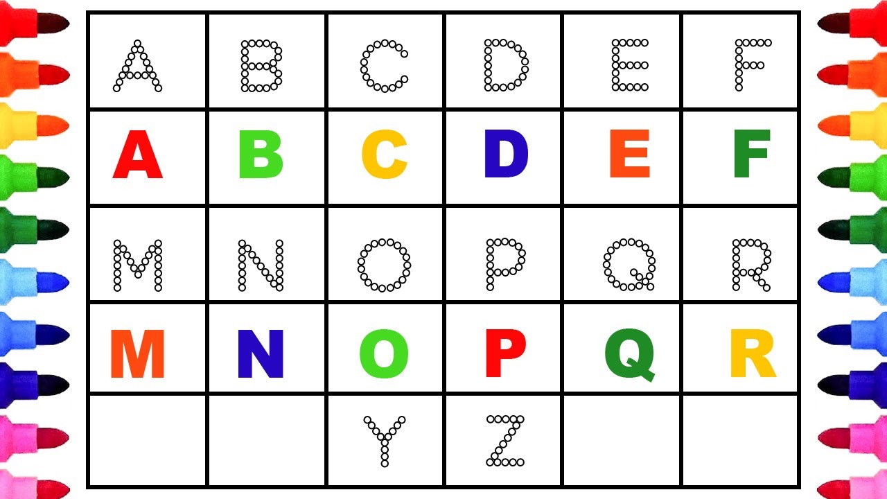 Learn English with Alphabet Letters| Alphabet words with coloring |Abc ...