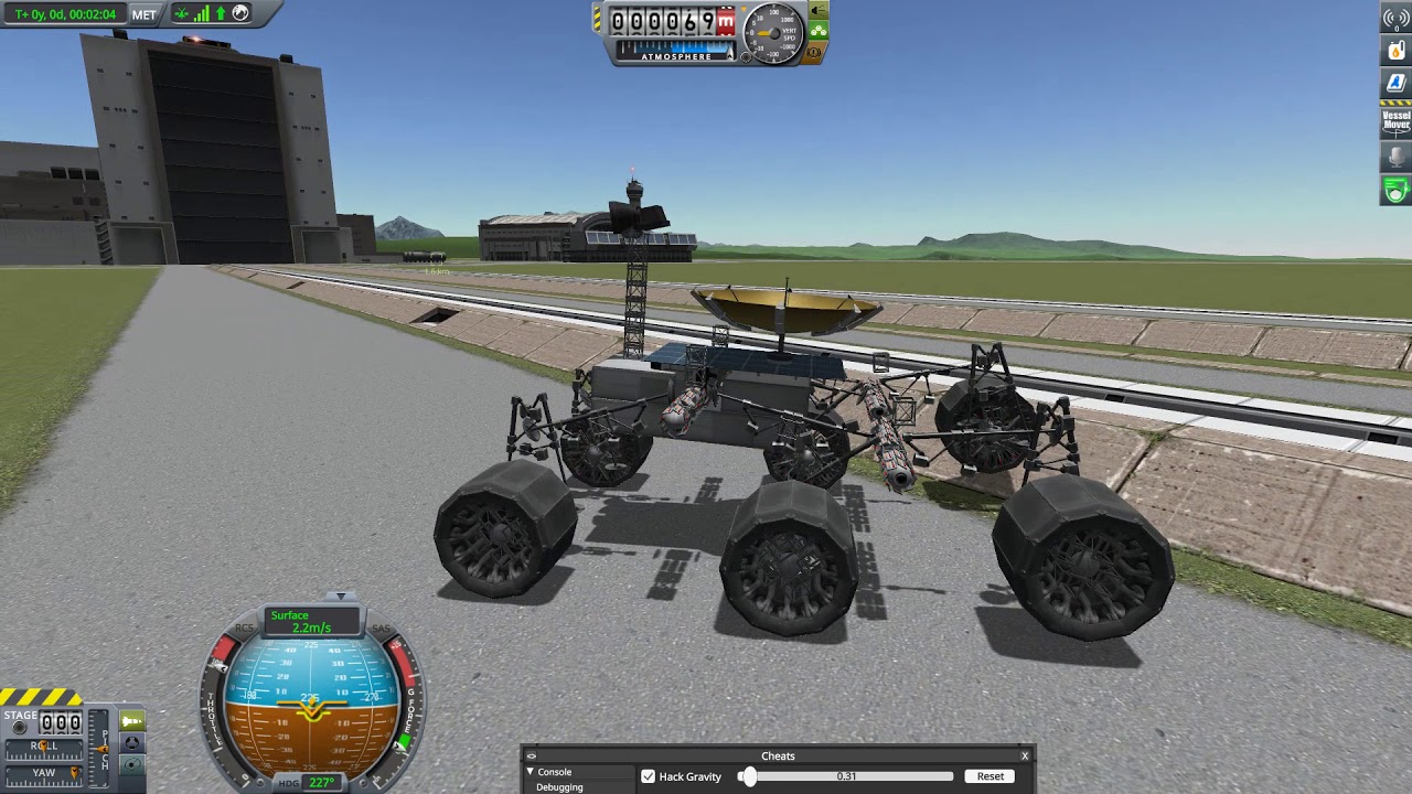 KSP stock rocker-bogie suspension rover on low gravity - YouTube