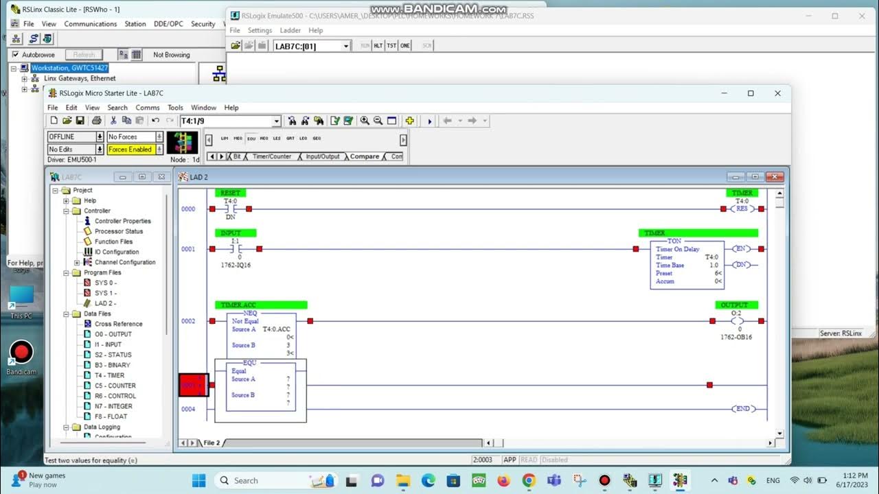 PLC, EQU AND NEQ Instruction - YouTube