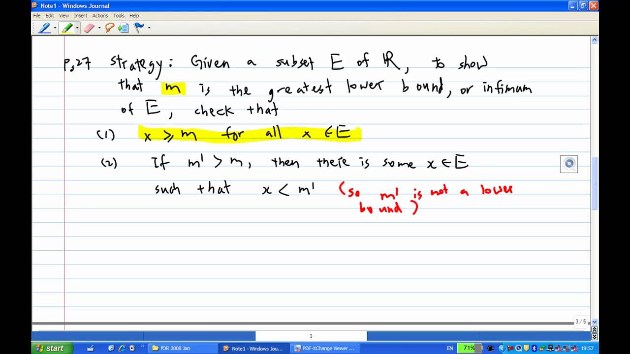 Infimum of a set - YouTube
