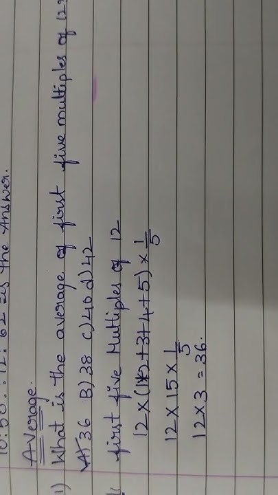 Average Of First Five Multiples?? - YouTube