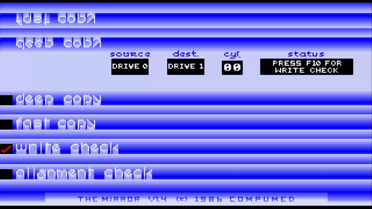 AMIGA THE MIRROR COPPER COPIER FROM THE COPY PACK DISK VI AGGIORNATO ...