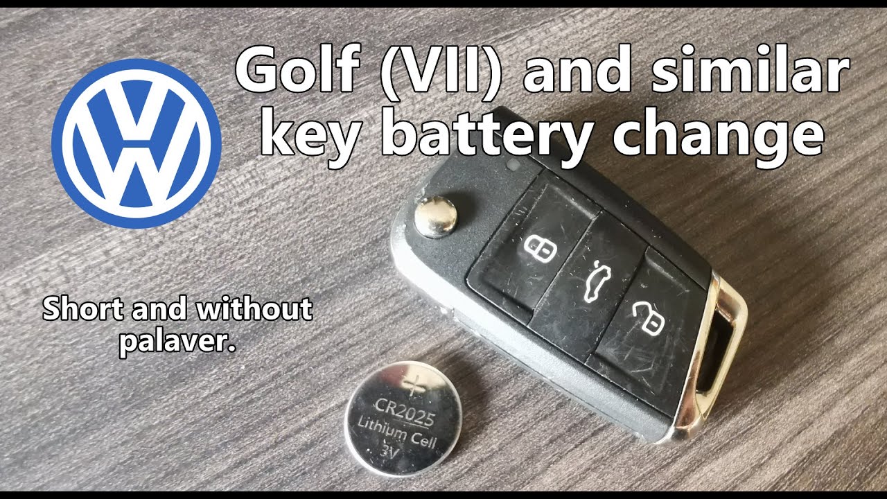 VW (Volkswagen) Golf 7 VII key battery quick change / replacement ...