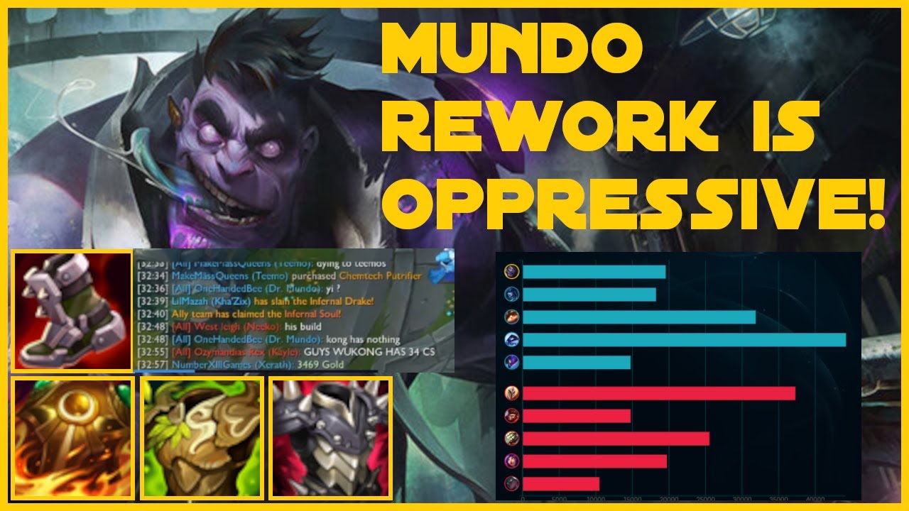 mundo rework is oppressive! mundo vs wukong - League of legends - YouTube