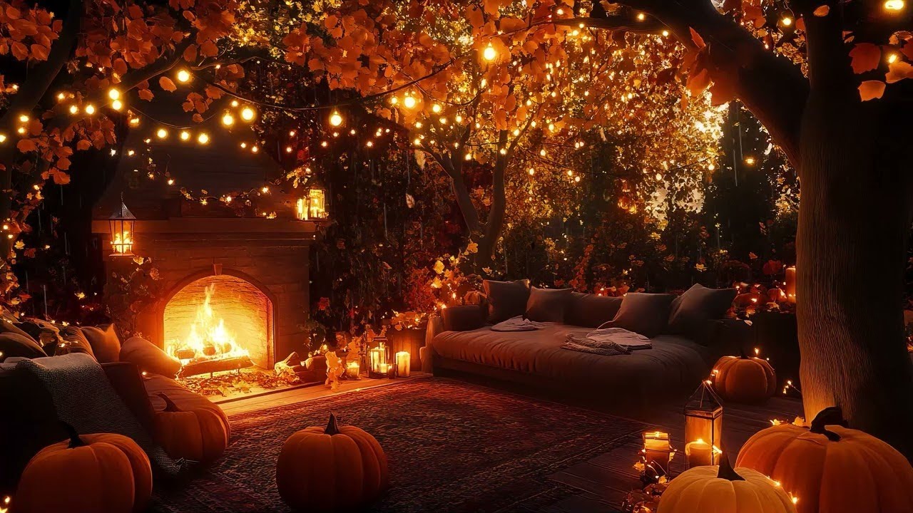 Jazz & Fall Ambience at the Coffee Shop ~ Smooth Jazz Music for Stress ...