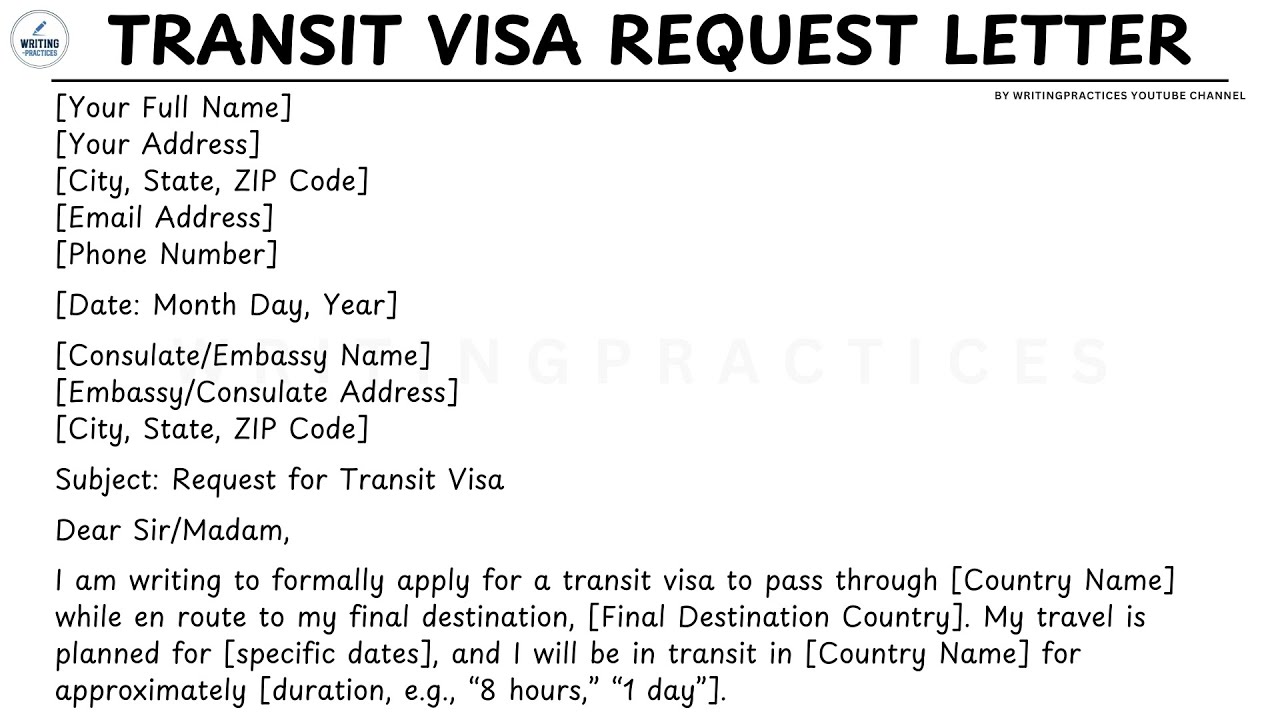[LETTER TEMPLATE] How To Write A Transit Visa Request Letter Steps ...