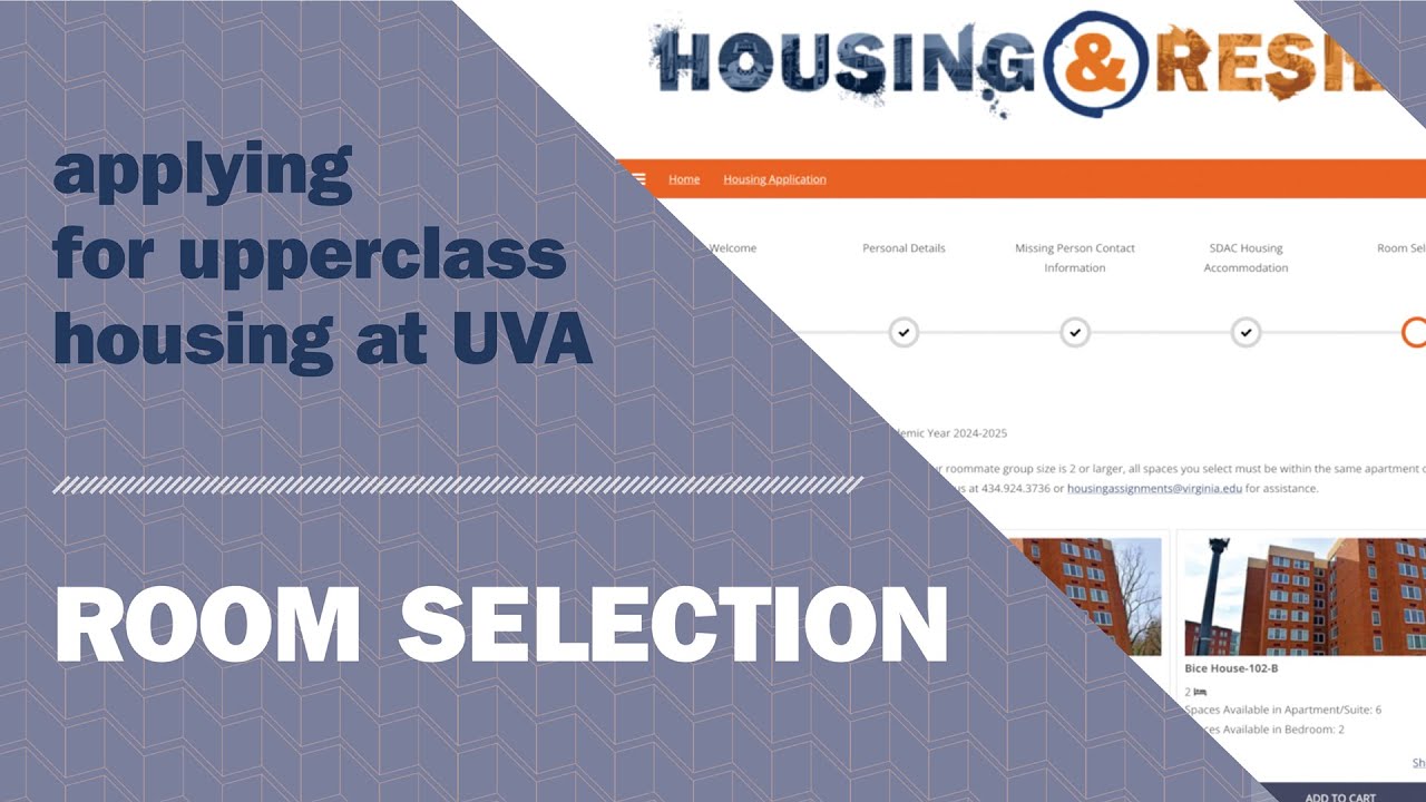 UVA Upperclass Housing Application: Room Selection - YouTube