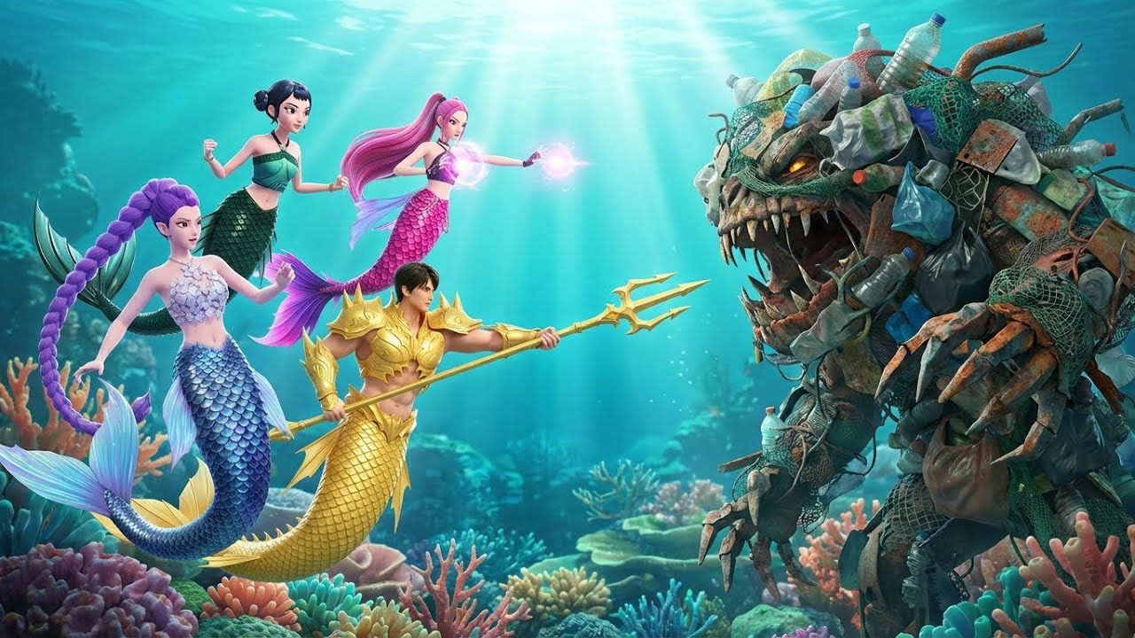 Mermaid Warriors vs Trash Monsters | Epic 3D Animation | Ocean Rescue ...