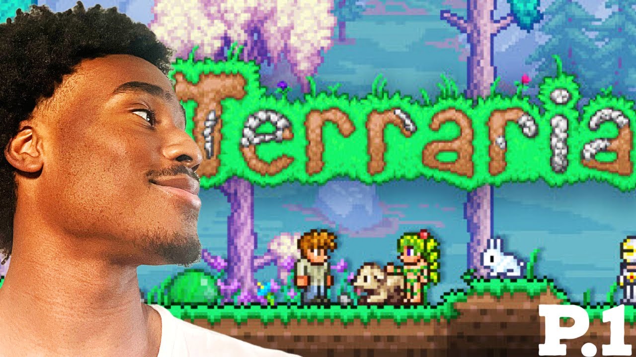 Playing TERRARIA For The FIRST TIME/ I built my FIRST HOUSE! - YouTube