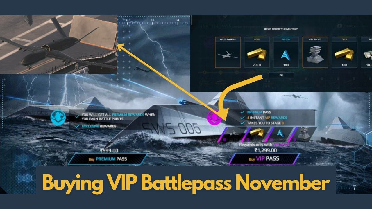 VIP battlepass of November update | Modern Warship | ASW Rocket MQ-20 ...