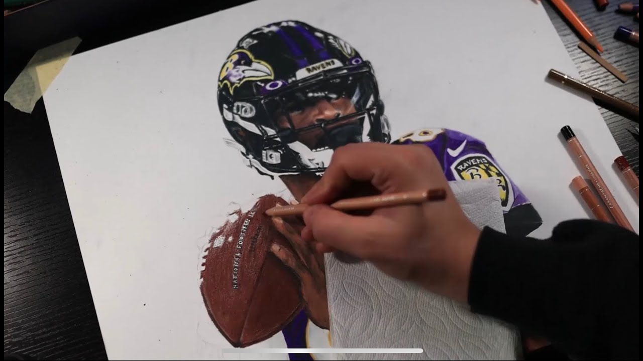 Lamar Jackson - Colored Pencil Drawing - YouTube