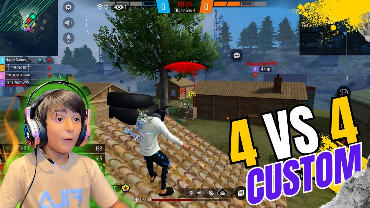 Custom Room 4vs4 FreeFire Gameplay | core i9 14 900k - YouTube