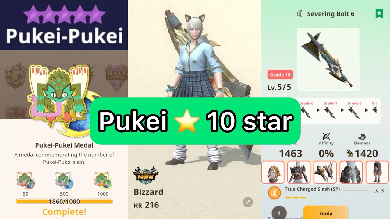 [MHN] Greatsword Pukei ⭐️ 10 star Heroic build Monster hunter now - YouTube