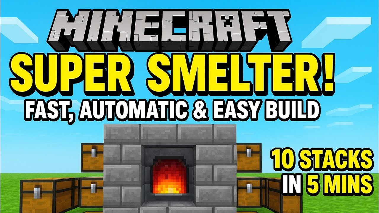 🔥Ultimate Minecraft SUPER SMELTER! | Fast, Automatic & Easy Build (Java ...