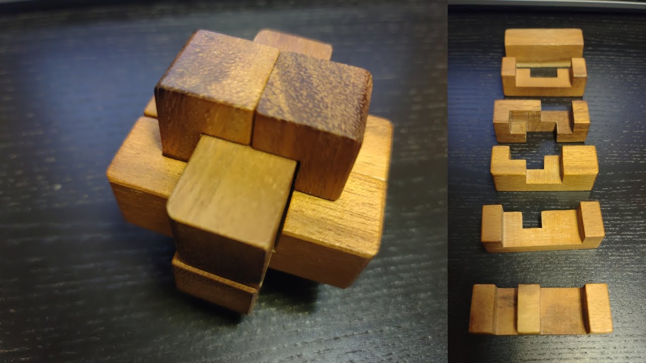 6 Piece Burr Puzzle Solution (Single Notch Variant) - YouTube