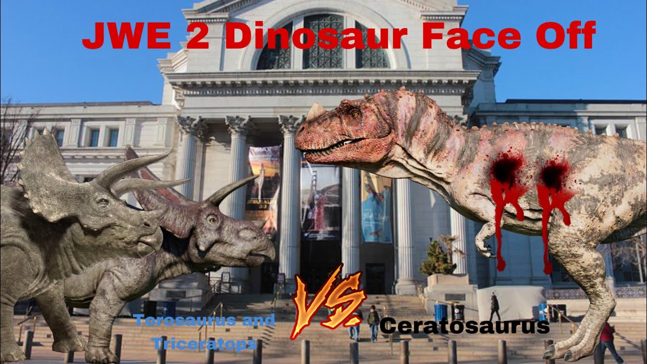 JWE 2 Dinosaur Face Off Torosaurus and Triceratops vs Ceratosaurus 2023 ...