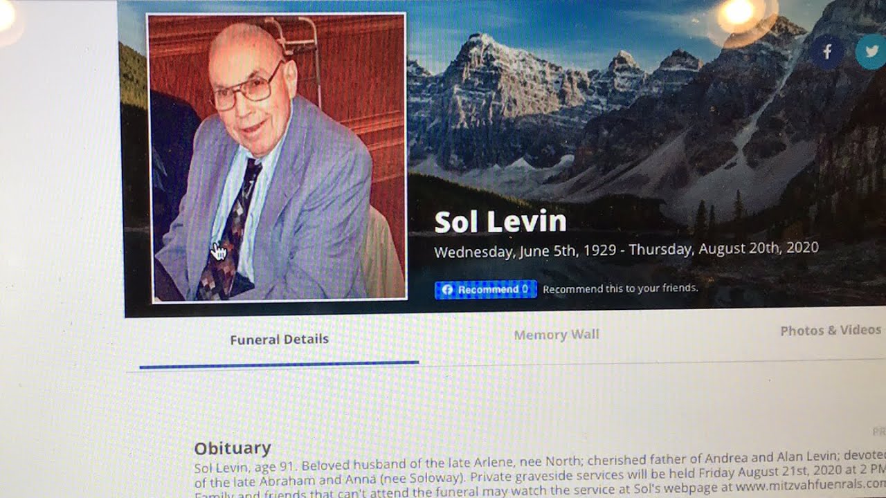Sol Levin funeral - YouTube