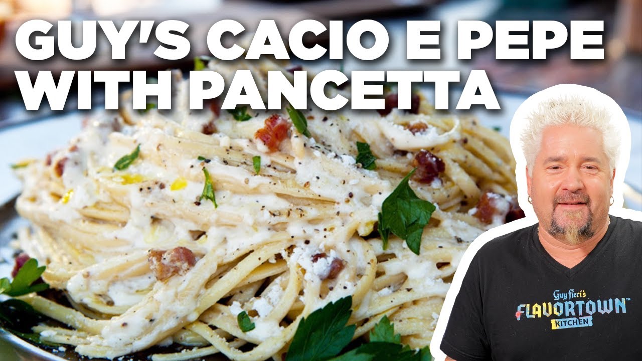 Guy Fieri's Cacio e Pepe with Crispy Pancetta | Guy's Big Bite | Food ...