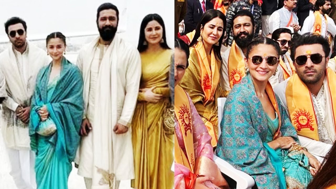 Actors Alia Bhatt Ranbir Kapoor, Vicky Kaushal Katrina Kaif, and Saira ...