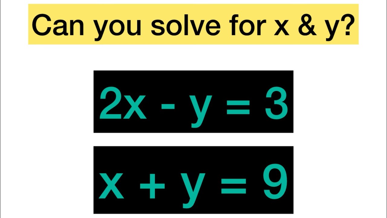 How to Solve SIMULTANEOUS EQUATIONS - Easy Math - YouTube