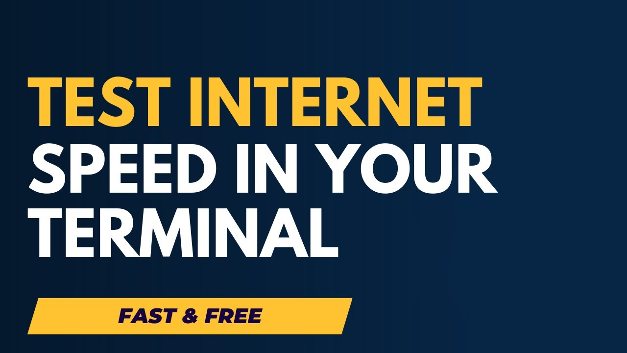Measure Internet Speed From the Terminal - YouTube