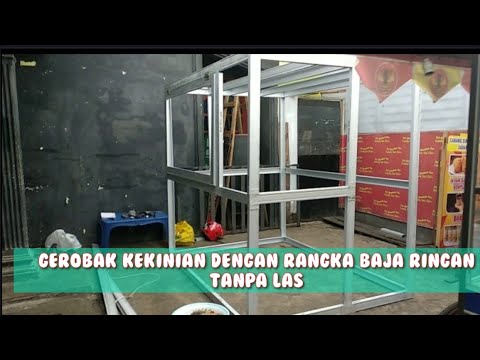 CARA MEMBUAT BOOTH KONTAINER SEMI RANGKA BAJA RINGAN - YouTube