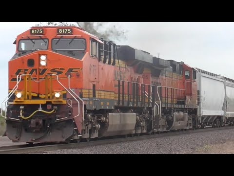 BNSF 8175 Leads HGALMAD through Madison, IL - YouTube
