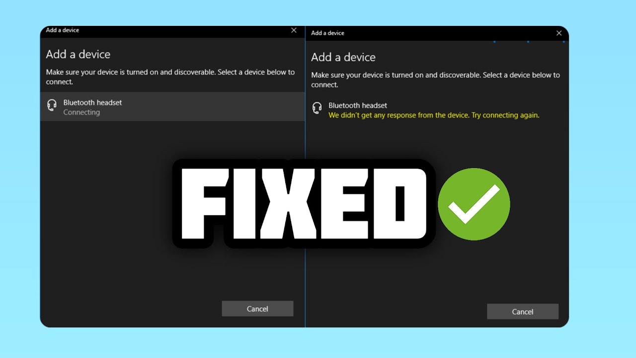 (FIXED) "We didn't get any response from the device" Bluetooth error ...