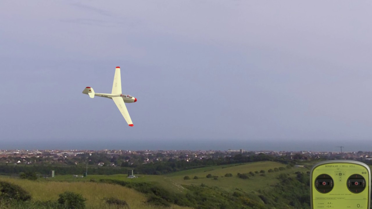 Bergfalke II/55 (1:3.5) in the REFLEX XTR model flight simulator - YouTube