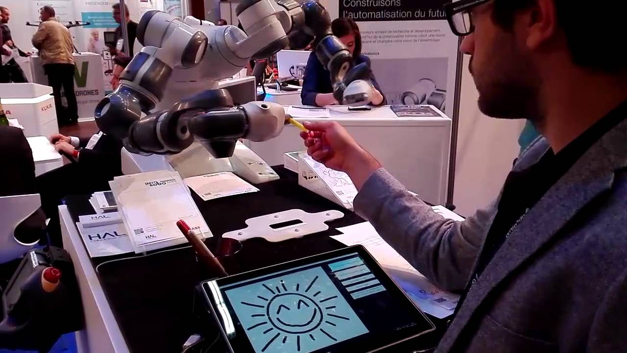 YuMi is an artist - ABB & HAL Robotics - InnoRobo Paris 2016 - YouTube