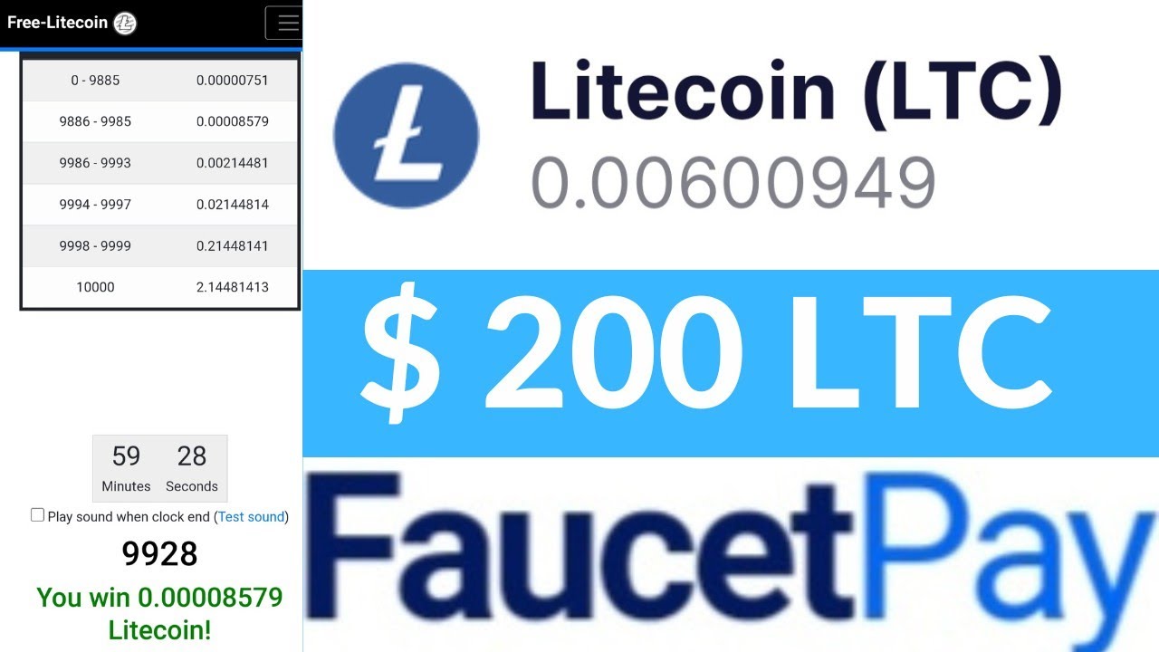 FREE -LITECOIN WIN $ 200 EVERY HOUR. - YouTube